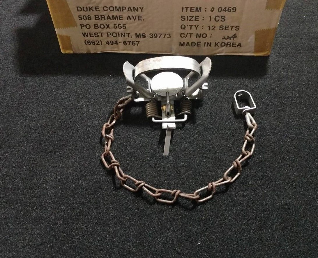 12 Duke # 1 Coil Spring Trap Raccoon Muskrat Nutria Rabbit 0469 ...
