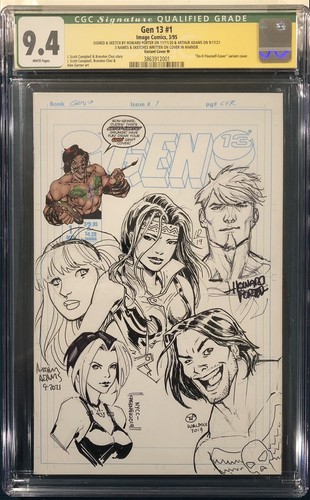 ARTHUR ADAMS HOWARD PORTER ORIGINAL Signed Sketch CGC 9.4 SS GEN 13 #1 ...