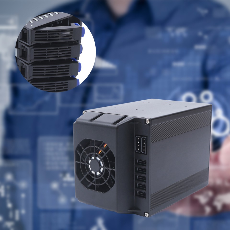 HDD Enclosure Hot Swap Cage 5-Bay 3 x 5.25" Drive Bays 5x SATA 3.5"/2.5 ...