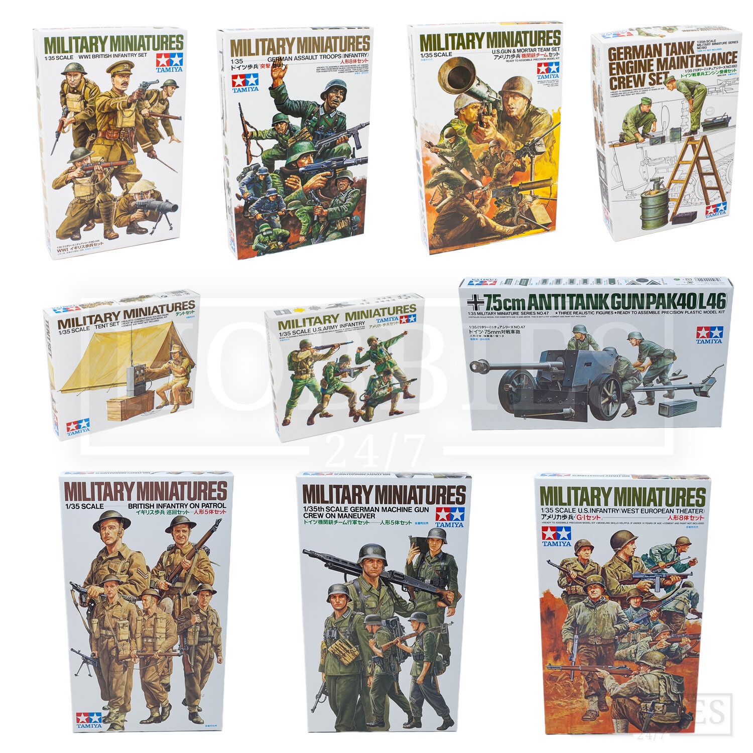 Tamiya Figures 1/35 Scale WW2 WW1 US British German Troops Uniform Kits ...