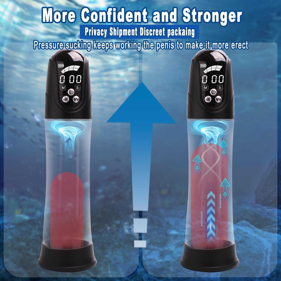 Male Electric Automatic Vacuum Penis Pump Enhancer Male Penis Enlarger ...
