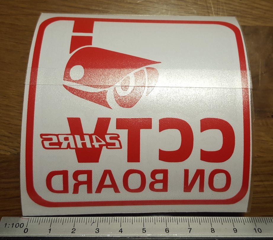 CCTV WINDOW CAR van boat STICKER DECAL 24HRS ONBOARD NORM/REVERSE ...