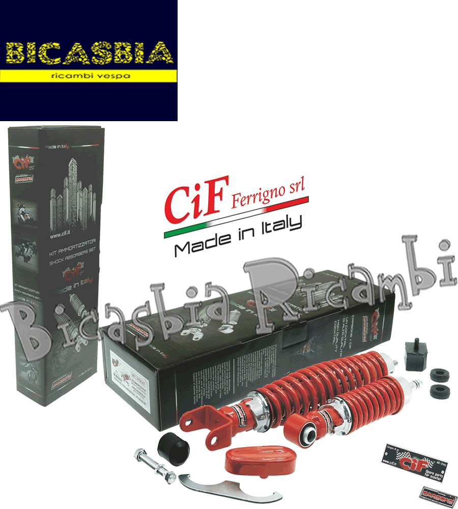 9542 Front + Rear Shock Absorber Red Carbon Vespa 50 Special R L N | eBay