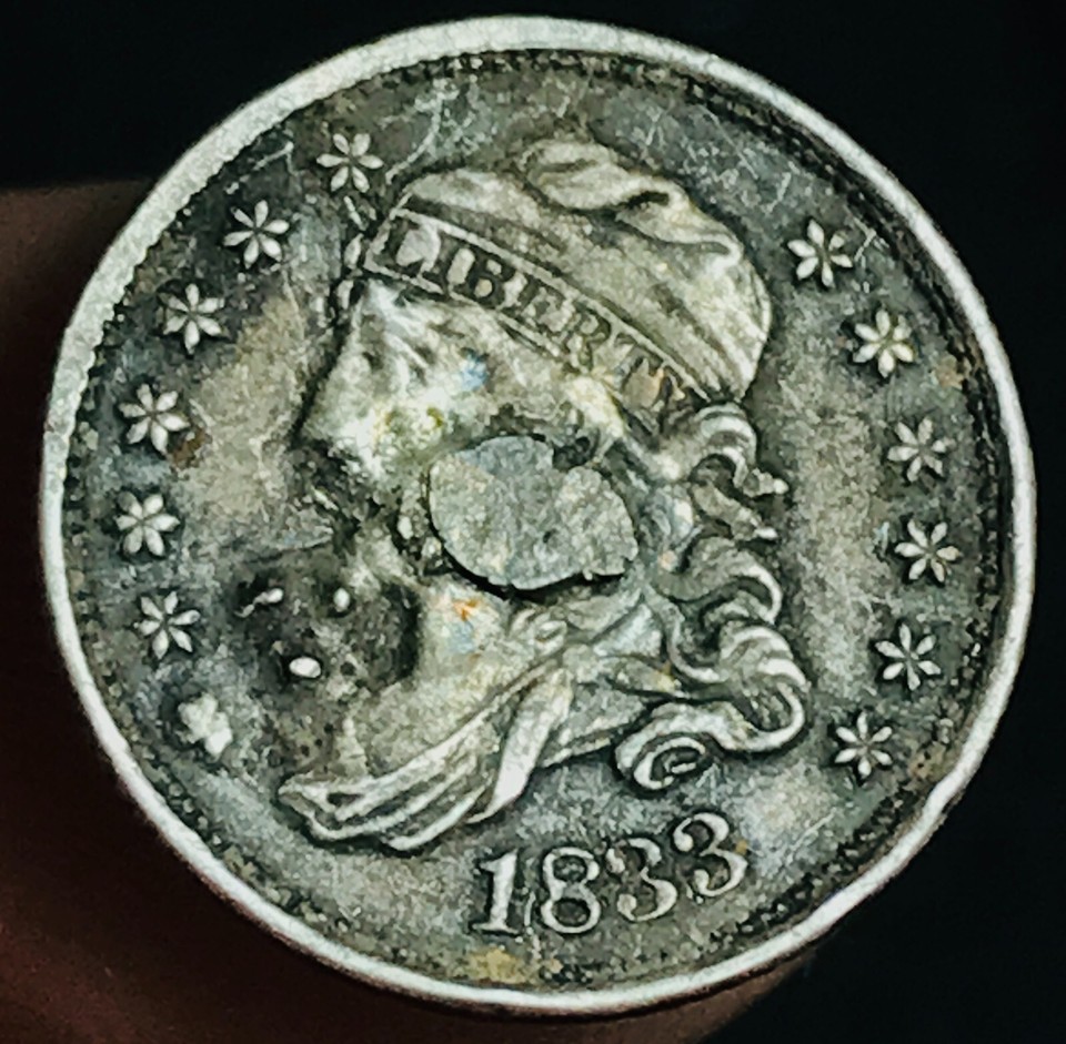 1833 Capped Bust Half Dime 5C Ungraded Detail 90% Silver US Type Coin ...
