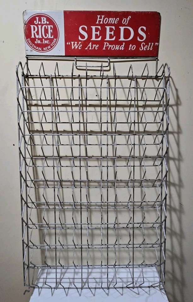 J.B. RICE SEEDS Sign - Store Display 1956 "Seeds We Are Proud To Sell ...