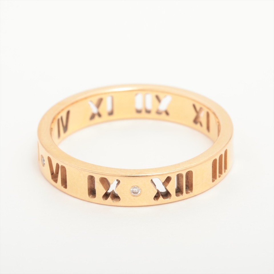 Tiffany Pierced Atlas 4P diamond Ring 750(PG) 3.3g | eBay