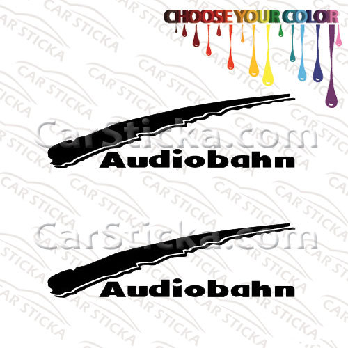 2 of 8" Audiobahn Audio /A aftermarket car bumper vinyl stickers decals ...