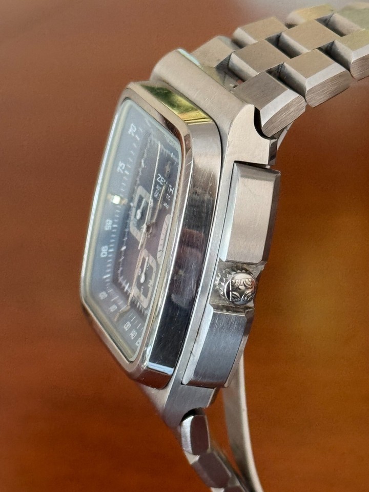 Rare Vintage 1970's Zenith El-Primero chrono Blue TV Screen Full ...