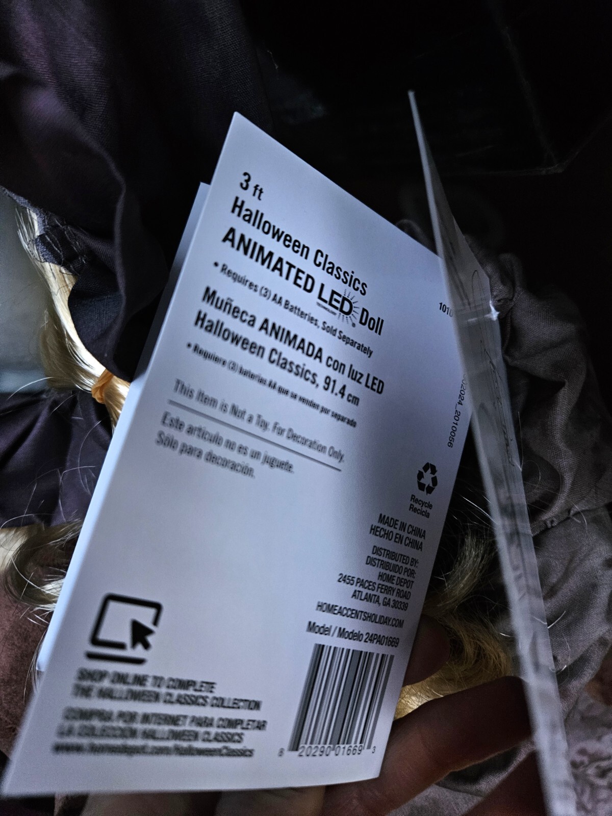 3ft Halloween Animated Haunted LED Doll Animatronic Head Rotates 2024 ...