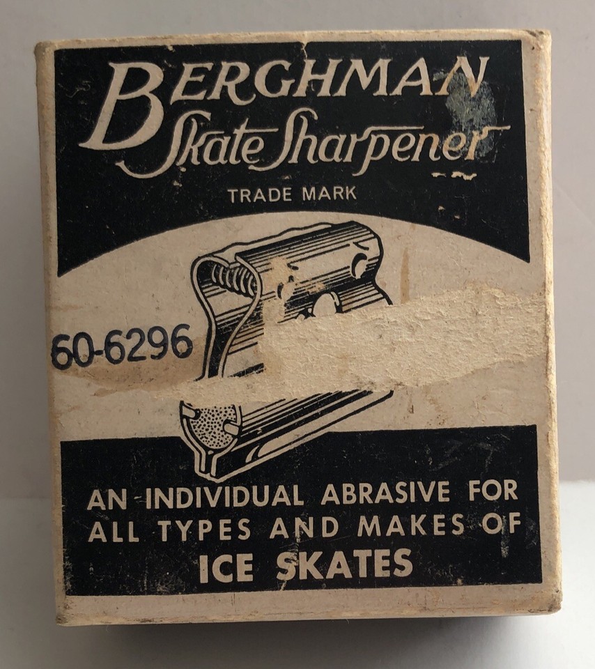 Vintage Berghman Skate Sharpener With Original Box Ice Skate Tool | eBay