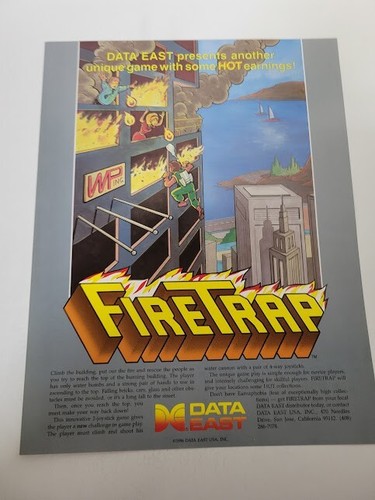 Flyer DATA EAST-FIRETRAP Arcade Game advertisement original see pic | eBay