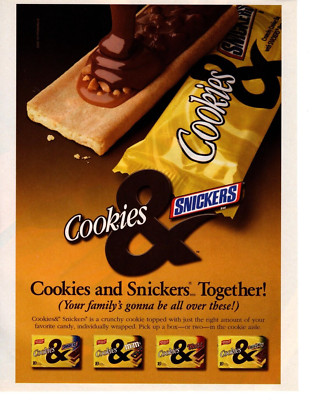 2003 COOKIES AND SNICKERS, M&Ms, TWIX, MILKYWAY PRINT AD VINTAGE CANDY ...