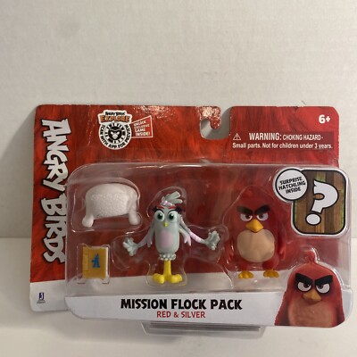 Angry Birds Mission Flock Pack Red & Silver Figure 2-Pack Surprise ...