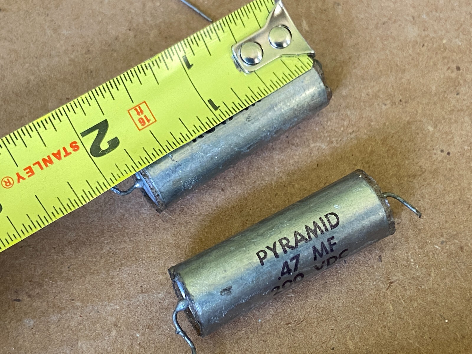 2 Vintage .47 uf 200v Pyramid Vitamin Q Capacitors TEST GOOD PIO Caps ...