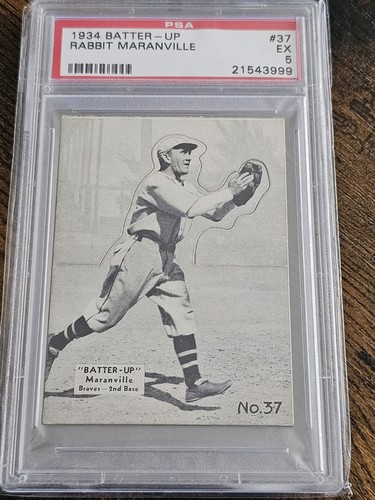 1934 Batter Up #37 Rabbit Maranville - PSA 5 EX - Atlanta/Boston Braves ...
