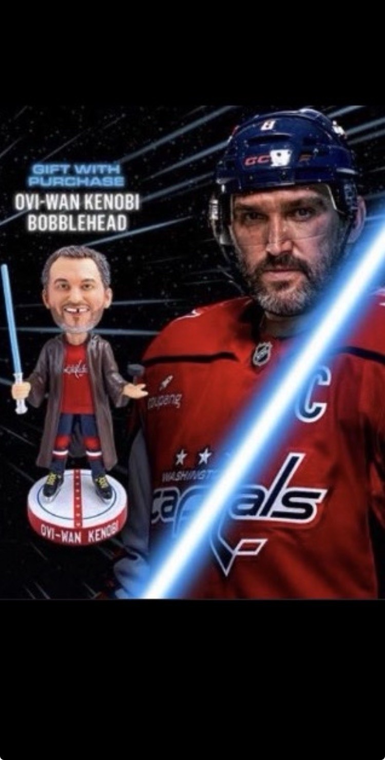 2026 Washington Capitals 2/5 Alex Ovechkin Ovi-Wan Kenobi Bobblehead ...