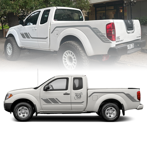 Nissan Frontier Navara D40 Kingcab Side Sticker Vinyl Decal Set Gray | eBay
