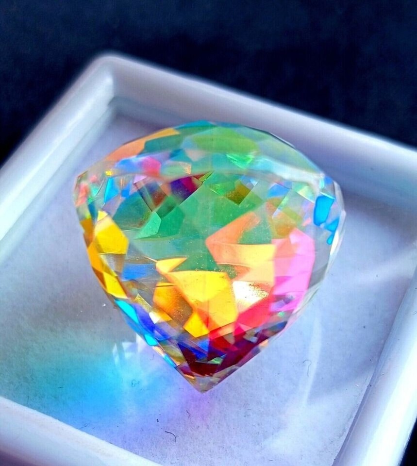 Natural Mystic Topaz Rainbow Color Cushion Shape Certified Loose ...