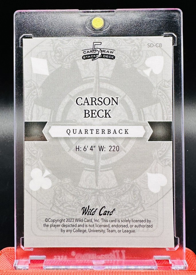 1/1 Carson BECK GOLD Holo 2023 Wild Card Stacked Deck Georgia BULLDOGS ...