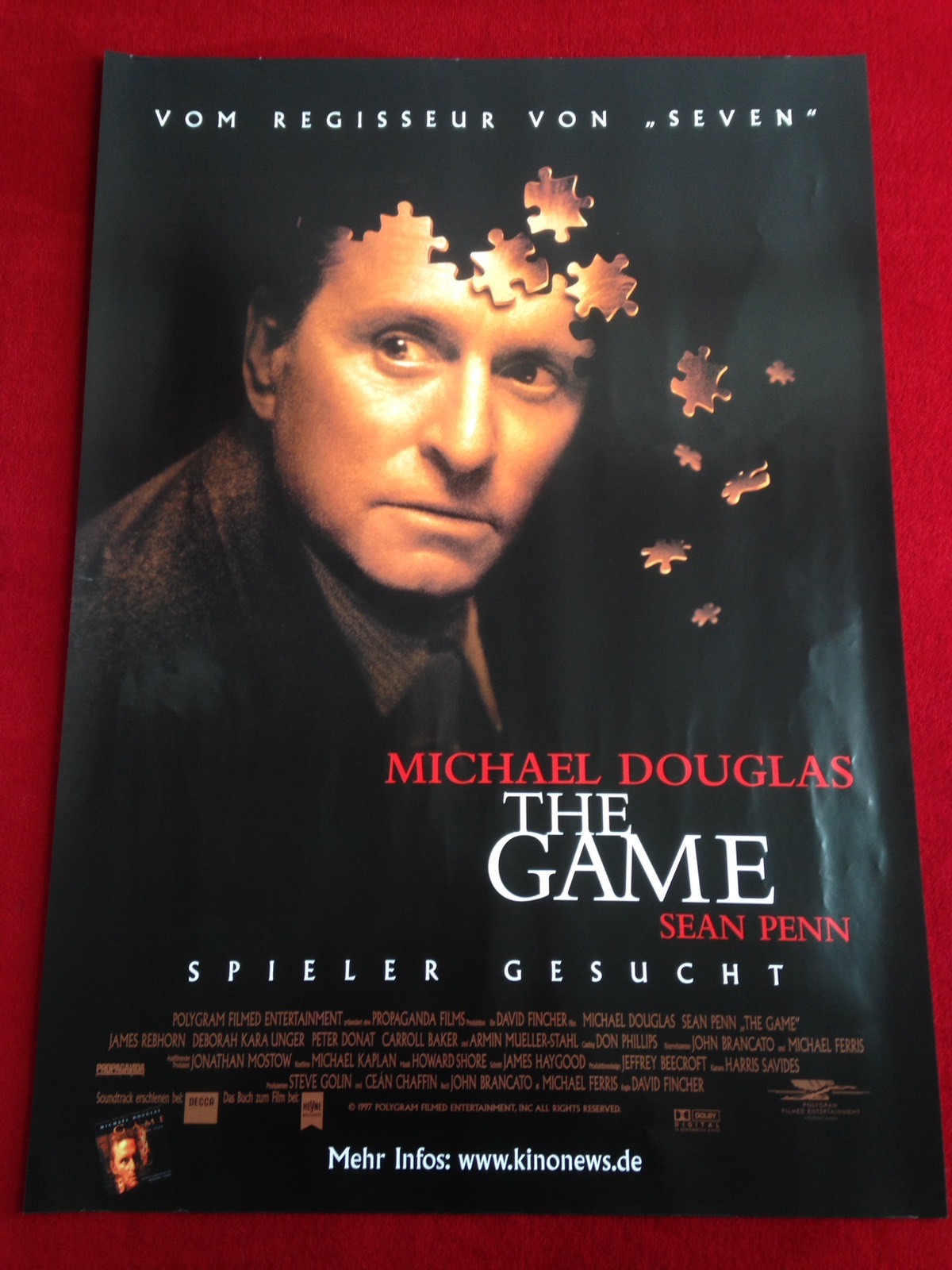 The Game Kinoplakat Poster A1, Michael Douglas, Sean Penn, Armin Müller ...