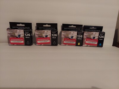 126 Ink Technologies 2 Black, 1 Each Yellow & Cyan Cartridges Epson WorkForce | eBay