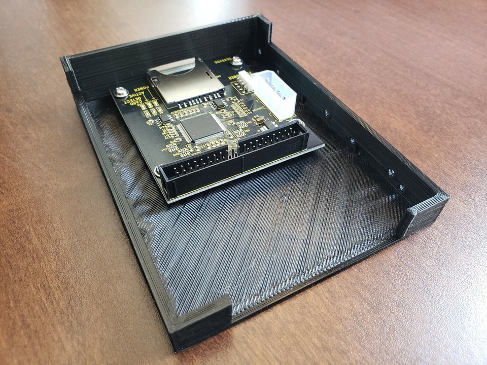 3.5" floppy drive bay SD to IDE hard drive carrier / adapter (40 pin ...