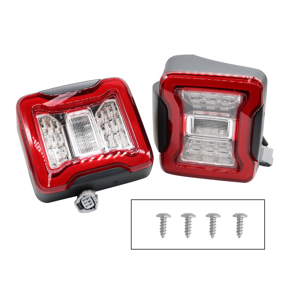 Pair For 2007-2018 Jeep Wrangler JK LED Tail Lights Rear Brake Turn ...