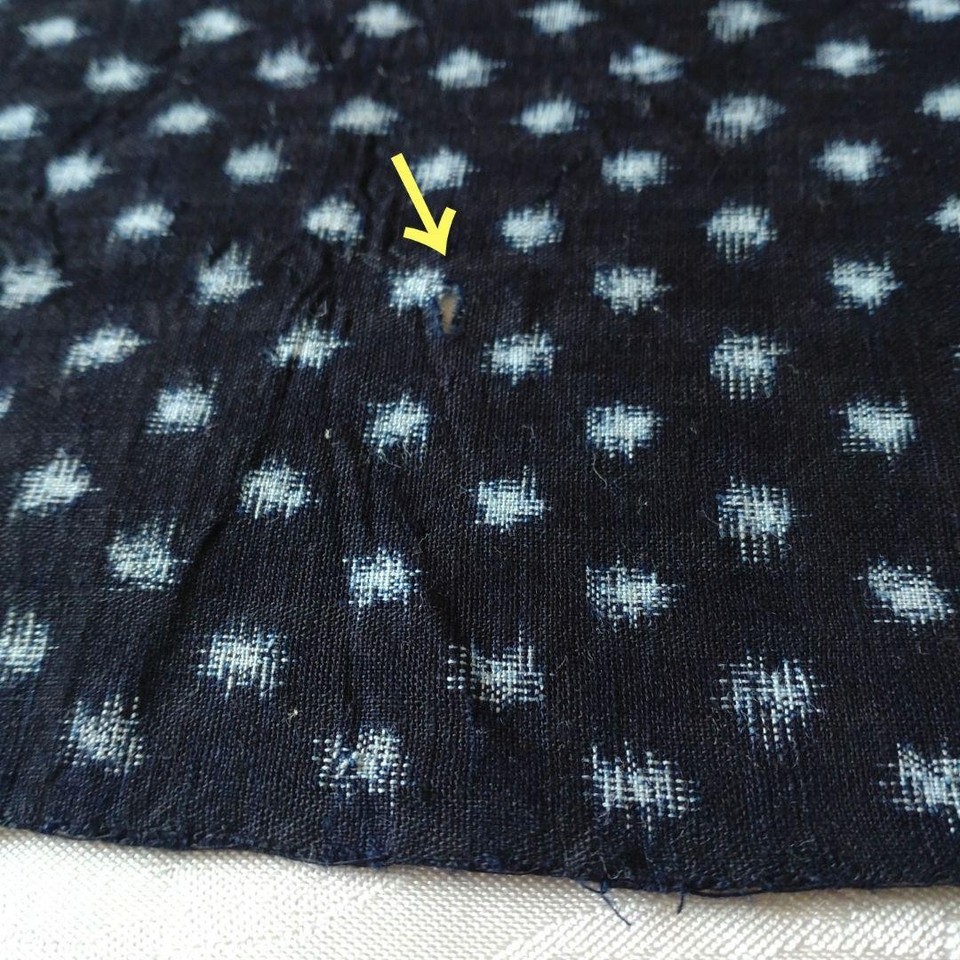 Boro Used Japanese Old Cloth Vintage Indigo-Dyed Cotton Yukinko Kasuri ...