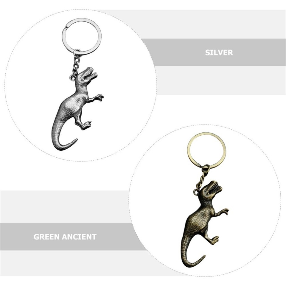 2 Pcs Metal Key Chain Dinosaur Kids Adorable Zinc Alloy Animal ...