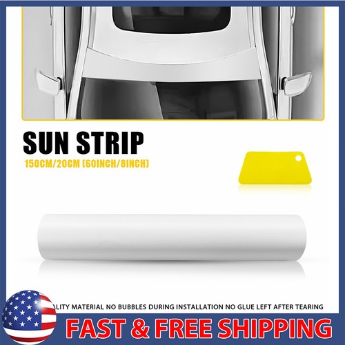 Universal Windshield Banner Matte Vinyl White Decal Sun Strip 60"x8" | eBay