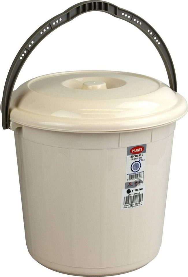 Plastic Bucket with Lid Handle Small Large Storage Bucket Bin Container ...
