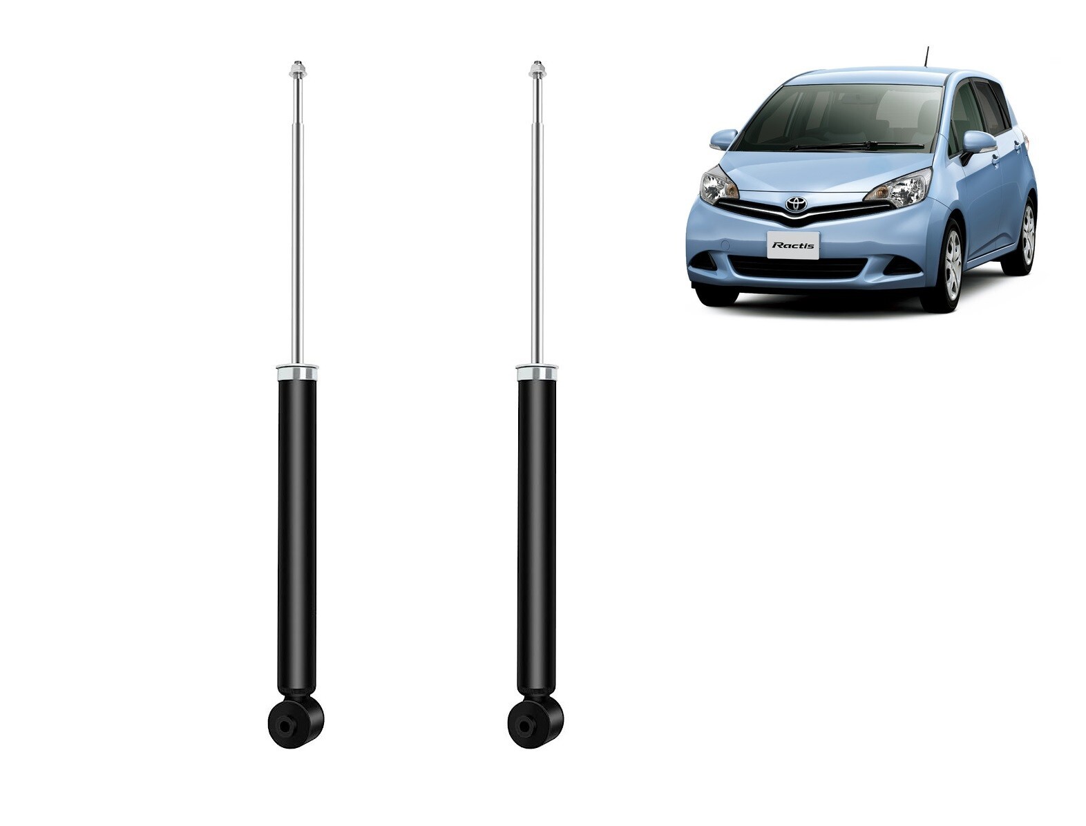 2010-2016 Toyota Ractis NCP120 NSP120 Rear Shock Absorbers Pair of ...