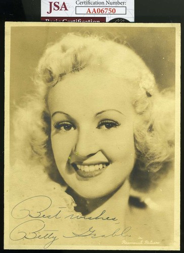 Betty Grable Jsa Coa Hand Signed 1939 5x7 Photo Autograph Authentic | eBay