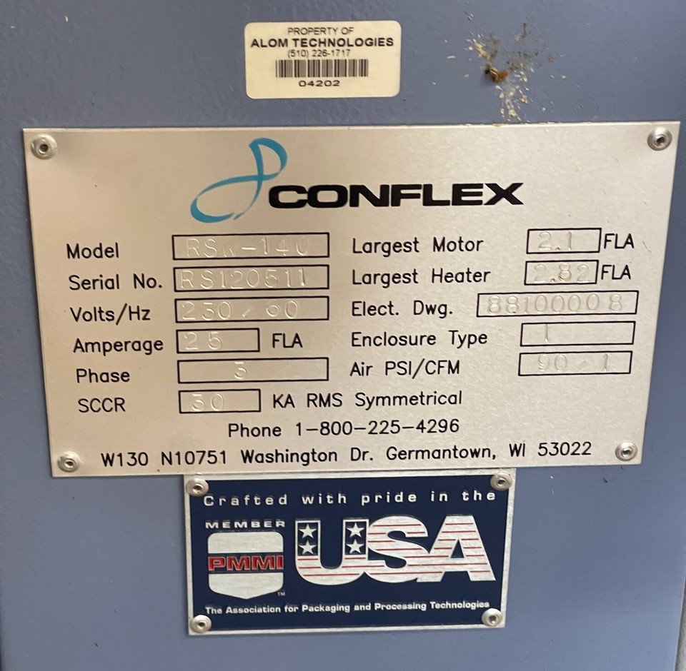 CONFLEX RSW-140 HIGH SPEED AUTOMATIC SIDE TRIM SEAL SHRINK WRAPPER | eBay