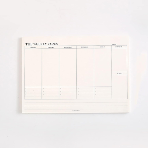 Weekly Planner - 60 Sheets - 245 X175Mm Schedule Notepad Office Study ...