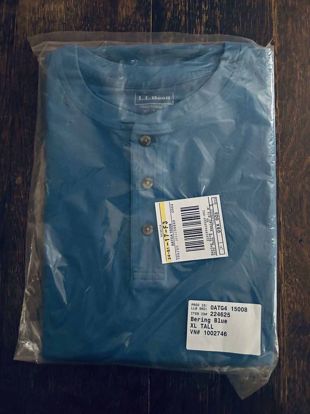 LL Bean Original Henley Short Sleeve Men’s XL Tall $39.95 Blue In ...