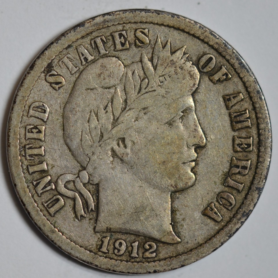 1912 D Barber Dime, Fine+ Condition, Silver, Ryan's Rare Coin & Antique ...