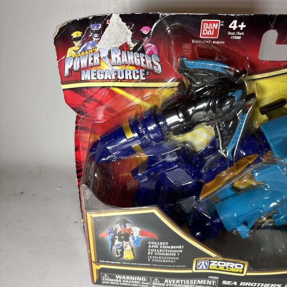 Power Rangers Megaforce Zord Builder BLUE Ranger w. SEA brothers zord ...