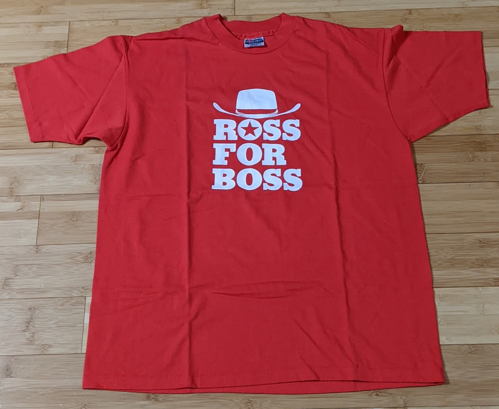 Vtg ROSS FOR BOSS T Shirt XL Hanes MADE IN USA Red ROSS PEROT President ...
