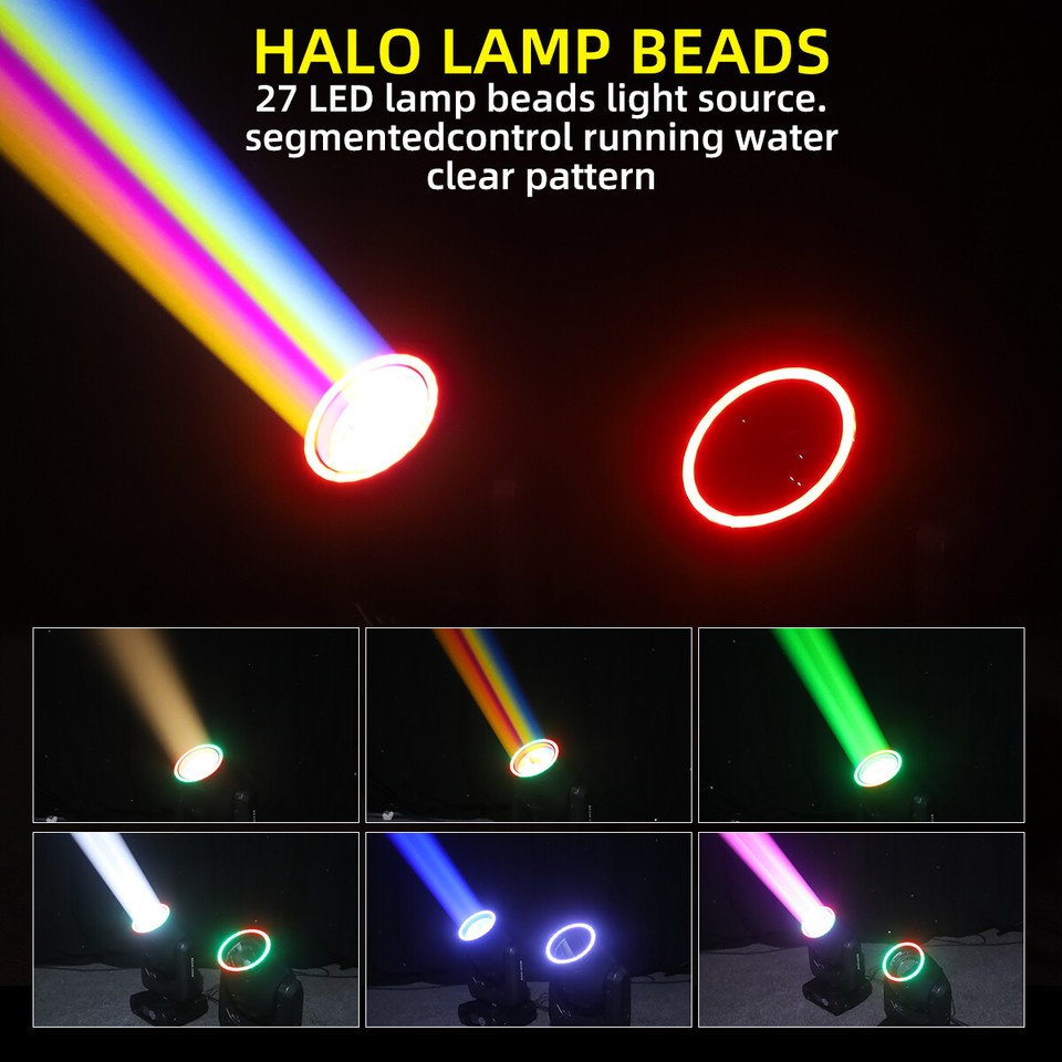 2Pcs Mini Beam 7R 230W Moving Head Light Stage Halo Light DMX with ...