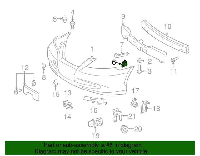 Lexus 5387950020 Genuine OEM Factory Original Bumper Cover Retainer for ...