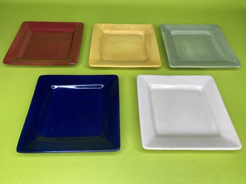 Set of 5 Pier 1 One ESSENTIAL COLORS Side Plates SPRING Rainbow Mix 6 ...
