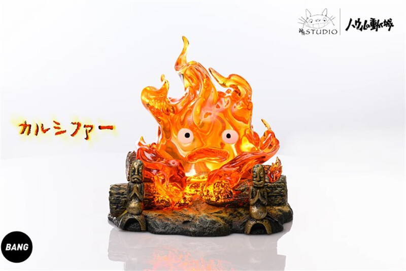 Howl's Moving Castle Calcifer Resin Figure Statue Model Collection LED ...