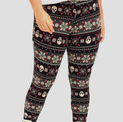 Torrid Skull Gothic Fair Isle Snowflake Full Length Legging Multi 0 L ...