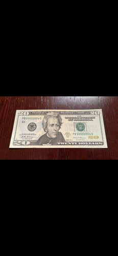 (SERIAL NUMBER 4!)$20 Very Low Rare SINGLE Digit Fancy Serial Number ...