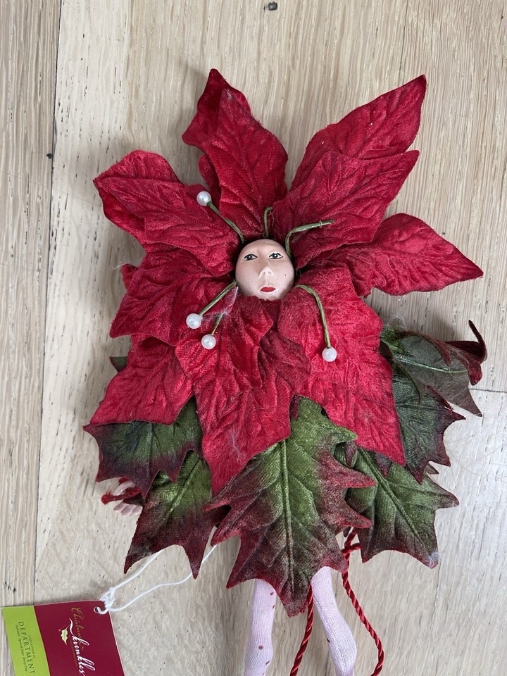 Dept 56 Patience Brewster Krinkles THREE Poinsettia Fairy(S) Red & White New | eBay
