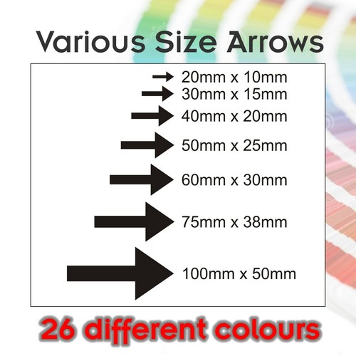 Self Adhesive Directional Arrows - Various Sizes & Colours - Just Peel ...