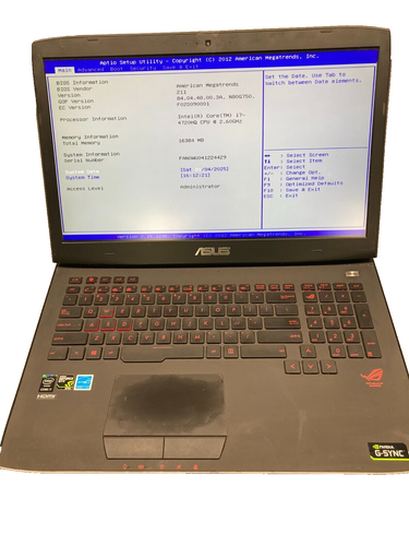 ASUS ROG Gaming Laptop G751J i7-4720HQ 16GB RAM GTX 970M parts repair ...