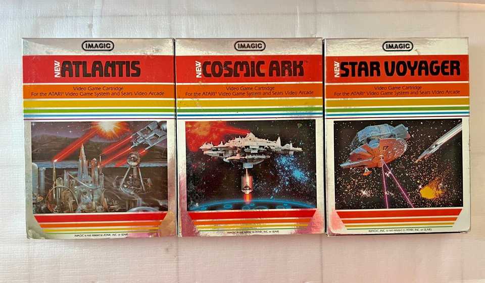 Lot of 3 Atari 2600 Games by IMAGIC Atlantis Cosmic Ark Star Box ...