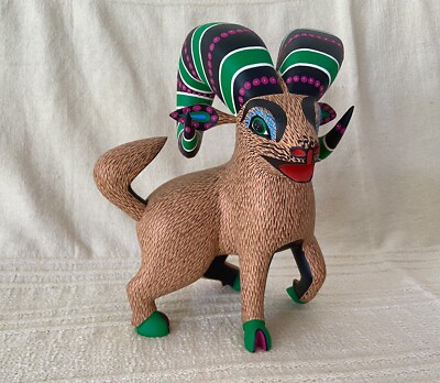 Oaxacan Wood Carving Alebrije Painting Ram Mexican 9x9.5” inch Oaxaca ...